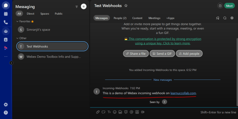 How to use Incoming Webhooks with Cisco Webex – Learn UC Collaboration